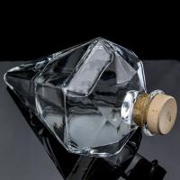China Customized Logo Engraving Transparent Unique Design Shape Gin Glass Bottle With Cork for sale
