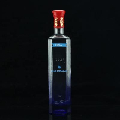 Cina Bottone di vetro a spalla piatta per tequila messicana in vendita