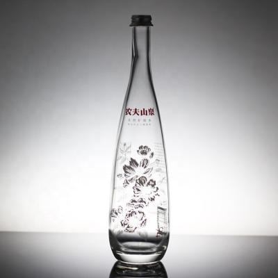 Cina Bottina a tappo a vite di vetro trasparente su misura per succo o soda 330ml 500ml 750ml in vendita