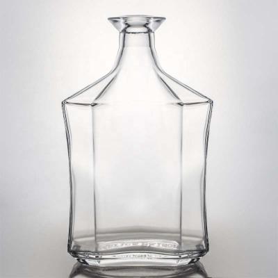 Cina Conclusione del collare di vetro 500 ml 700 ml 750 ml 780 ml Gin Rum Whiskey Tequila Spirits Flascia per sughero in vendita