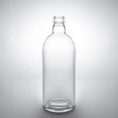 Cina Bottiglia di vetro Whisky Glass Vodka Gin Bottiglia di rum a sughero 375ml 500ml 700ml 750ml 1000ml in vendita