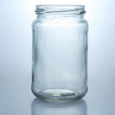 Cina Vaso di miele di vetro rotondo a bocca larga da 500 ml con tappo metallico e materiale di base in vetro in vendita