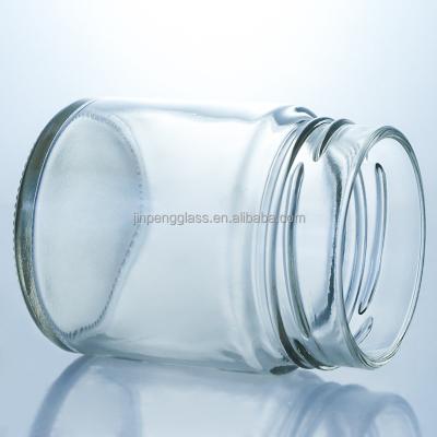 Cina Vaso di miele di vetro rotondo a bocca larga da 500 ml con tappo metallico e materiale di base in vetro in vendita