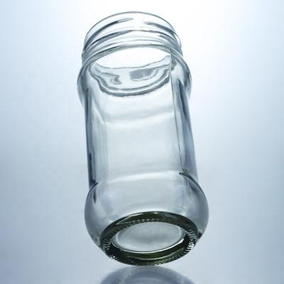 Cina Bottone di contenimento di marmellata di miele in vetro trasparente con coperchio a sigillo metallico da 25 ml a 1000 ml in vendita