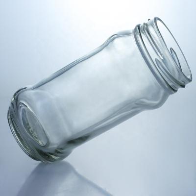 Cina Bottone di contenimento di marmellata di miele in vetro trasparente con coperchio a sigillo metallico da 25 ml a 1000 ml in vendita