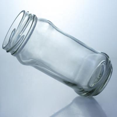 Cina Bottone di contenimento di marmellata di miele in vetro trasparente con coperchio a sigillo metallico da 25 ml a 1000 ml in vendita