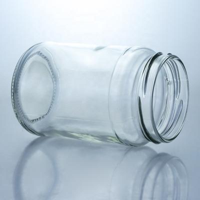Cina Vaso di vetro di grado alimentare rotondo con bordo retto e vetro trasparente in vendita