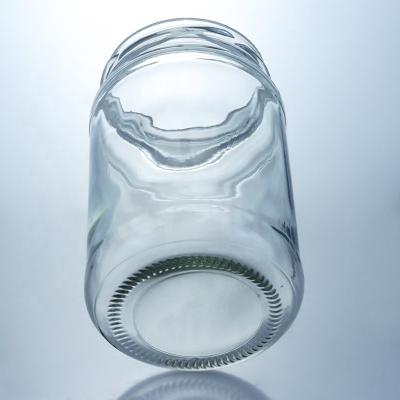 Cina Vaso di vetro di grado alimentare rotondo con bordo retto e vetro trasparente in vendita