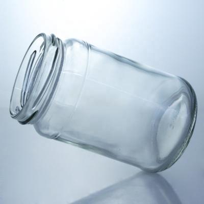 Cina Vaso di vetro di grado alimentare rotondo con bordo retto e vetro trasparente in vendita