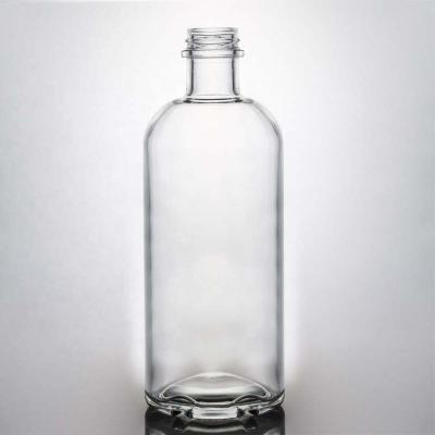 China Flint Redondo Vazio 375ml 500ml 750ml 1000ml Liquor Vodka Tequila Whiskey Fota com tampa de parafuso à venda