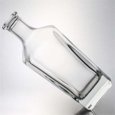 China Garrafa única de vidro quadrada para uísque, vodka, tequila, gin, rum, fecho, cortiça incluída à venda