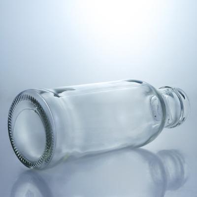 Cina 250 ml di barattolo rotondo in vetro per il latte, il succo di frutta, il tè di frutta, logo personalizzato e colletto in vetro in vendita