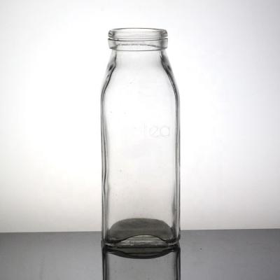 China Clear Apple Shaped Juice Bottle 500ml High Flint Glass Bottle with Plastic Cap for sale