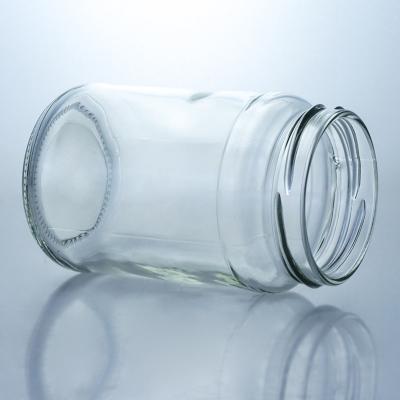 Cina Materiale del colletto vetro 4oz 8oz 16oz vasetti a bocca larga per lo stoccaggio del miele di marmellata e cetriolo in vendita