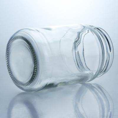 Cina Materiale del colletto vetro 4oz 8oz 16oz vasetti a bocca larga per lo stoccaggio del miele di marmellata e cetriolo in vendita