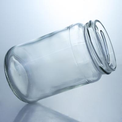 Cina Materiale del colletto vetro 4oz 8oz 16oz vasetti a bocca larga per lo stoccaggio del miele di marmellata e cetriolo in vendita