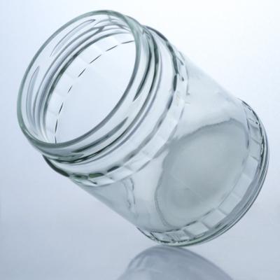 Cina Vaso di vetro a pietra rotonda trasparente per la produzione e la distribuzione di prodotti alimentari in vendita