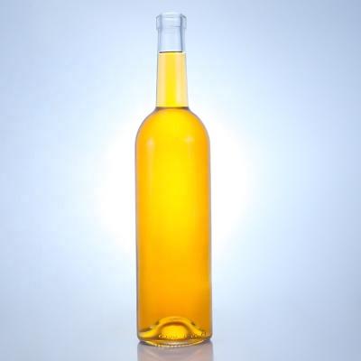 Cina Bottiglia di vetro con logo personalizzato per 750 ml Collo lungo Chiaro Flint Gin Rum Champagne Liquor in vendita