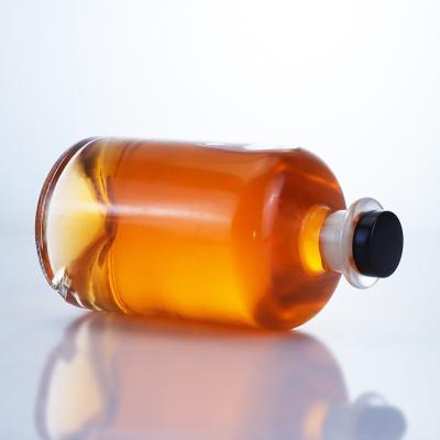 中国 ガラスカラー 750ml ショート ネック 丸形 空き 透明 石灰石 ジン ラム シャンパン 酒類 酒類 コルク付き ボトル 販売のため