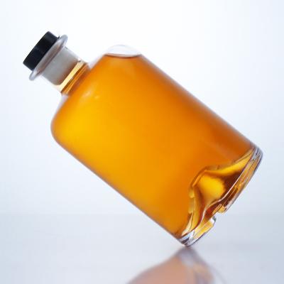 中国 ガラスカラー 750ml ショート ネック 丸形 空き 透明 石灰石 ジン ラム シャンパン 酒類 酒類 コルク付き ボトル 販売のため