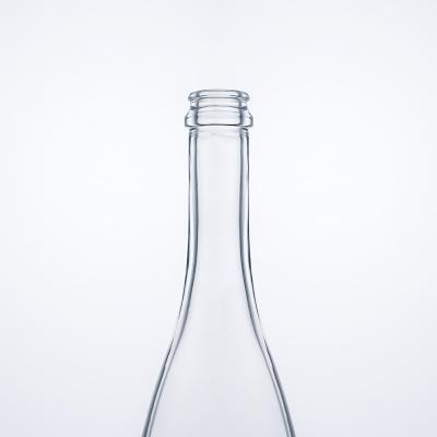 Cina Whisky Gin Rum Vodka Collare di vetro inciso Bottiglia di liquore rotonda con tappo personalizzato in vendita