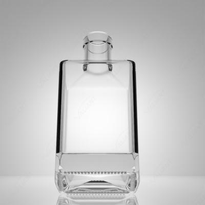 Cina Bottiglia di vetro quadrata da 50 ml per whisky gin rum con tappo e tappo di sughero in vendita
