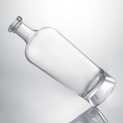Cina Bottiglia di vetro di whisky gin rum Super Flint con colletto di vetro personalizzato e tappo di sughero in vendita