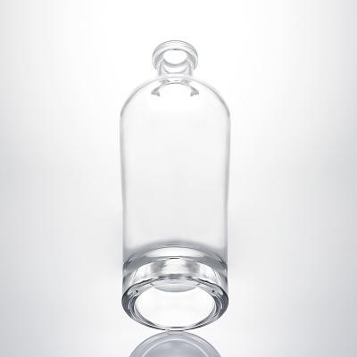 Cina Bottiglia di vetro di whisky gin rum Super Flint con colletto di vetro personalizzato e tappo di sughero in vendita