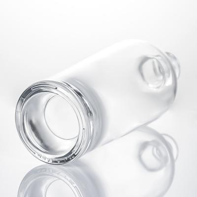 Cina Bottiglia di vetro di whisky gin rum Super Flint con colletto di vetro personalizzato e tappo di sughero in vendita