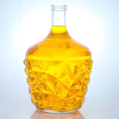 Cina Bottiglia di vetro rotonda a decal trasparente o personalizzata per rum vodka whisky tequila gin in vendita