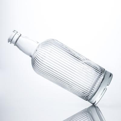 Cina Collare di vetro 750 ml Bottiglia di vino di lusso trasparente vuota per brandy in vendita