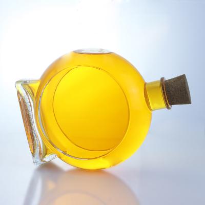 Cina Materiale Super Flint Forma piatta Rum Vodka Whisky Tequila Gin Bottiglia di vetro con sughero in vendita