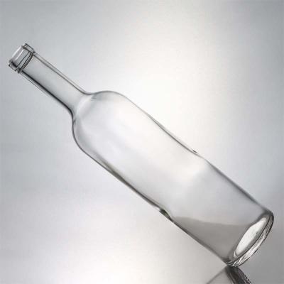 Cina Bottiglia rotonda di 750 ml per whisky rum gin con tappo di sughero e colletto di vetro in vendita