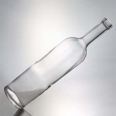 Cina Bottiglia rotonda di 750 ml per whisky rum gin con tappo di sughero e colletto di vetro in vendita