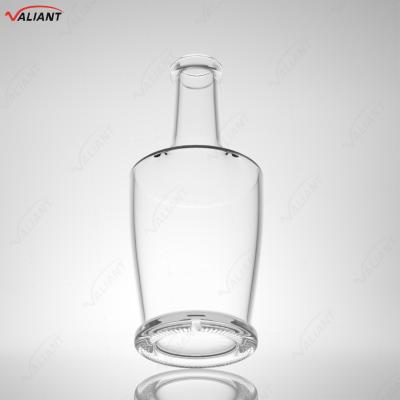 China Whiskey Vodka Tequila Brandy Gin Rum Garrafa de vidro com cortiça 750 ml Forma personalizada à venda