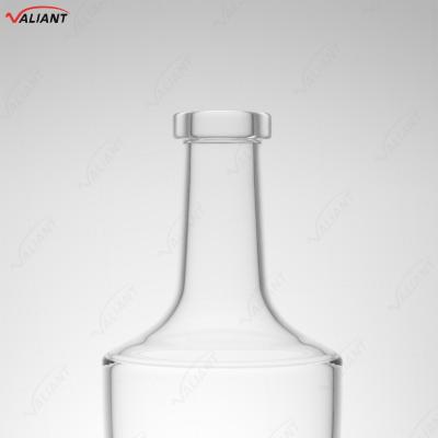 China Whiskey Vodka Tequila Brandy Gin Rum Garrafa de vidro com cortiça 750 ml Forma personalizada à venda