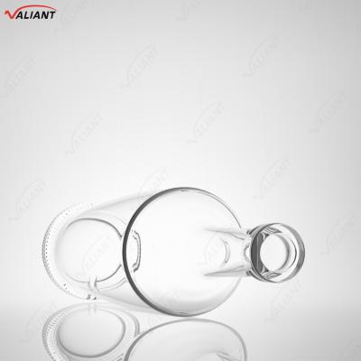 China Whiskey Vodka Tequila Brandy Gin Rum Garrafa de vidro com cortiça 750 ml Forma personalizada à venda