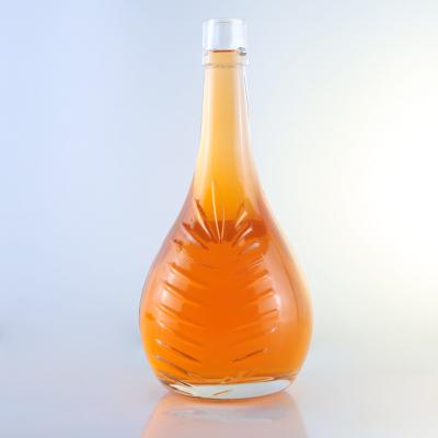 China Logotipo personalizado garrafa de vidro para Brandy Gin Rum Whisky Design exclusivo e Super Flint à venda