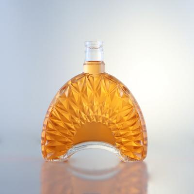 China Logotipo personalizado garrafa de vidro para Brandy Gin Rum Whisky Design exclusivo e Super Flint à venda