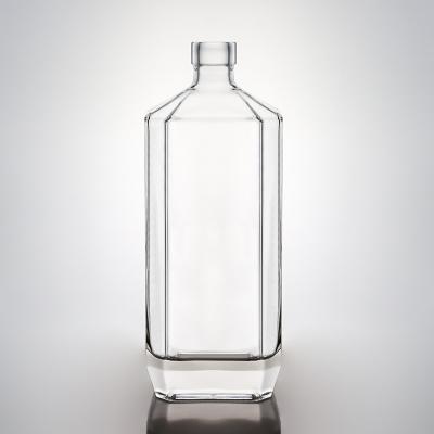 Cina Vaso di qualità alimentare 700 ml 750 ml rum vodka whisky tequila gin bottiglia con tappo personalizzato in vendita