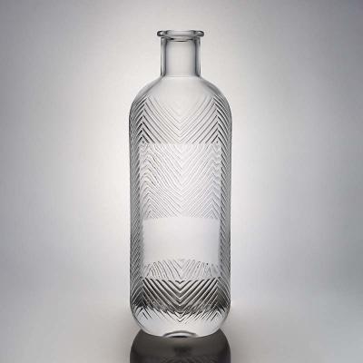 中国 オーダーメイド形 700ml 750ml ラム ウォッカ ウィスキー テキラ ジン ガラスボトル コルクロゴ 販売のため
