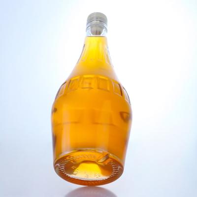 中国 シャンパン用700ml 豪華なデザインの 透明な石灰色のガラスボトル 独特の形と空っぽ 販売のため