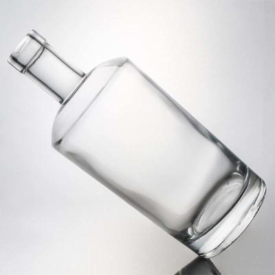 中国 コラー素材 ガラス 750ml 丸い形 透明な石灰瓶 パーソナライズド ジン・ラム 販売のため