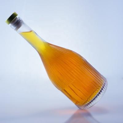 China Garrafa de vidro vazia transparente para Vodka Gin Rum Whisky Brandy em 500ml 750ml 1000ml à venda