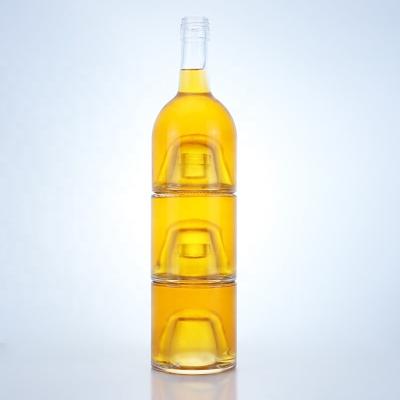 Cina Elegante 500ml 750ml 1000ml Flint Glass Spirits Bottle per Whisky Vodka Champagne Tequila in vendita
