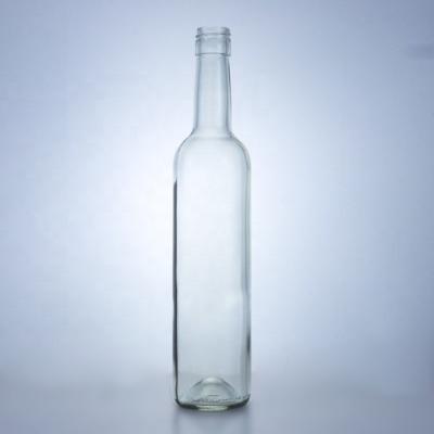 Cina 500 ml 700 ml 750 ml 1000 ml Bottiglia di vetro trasparente per il trattamento della superficie del whisky stampato a caldo in vendita