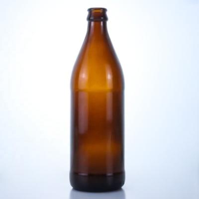 Cina Bottine di vetro vuote con tappi a corona da 700 ml 750 ml Bottella di ambra creativa piccola in vendita