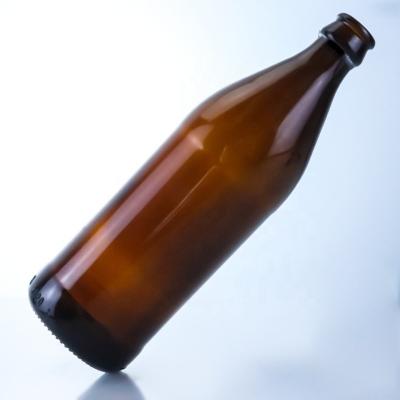 Cina Bottine di vetro vuote con tappi a corona da 700 ml 750 ml Bottella di ambra creativa piccola in vendita