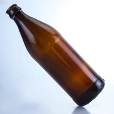 Cina Bottine di vetro vuote con tappi a corona da 700 ml 750 ml Bottella di ambra creativa piccola in vendita