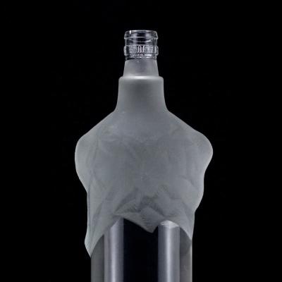 中国 500ml 700ml 750ml シャンパン ジン ラム 独特のデザインのための透明の石灰石ガラスボトル 販売のため